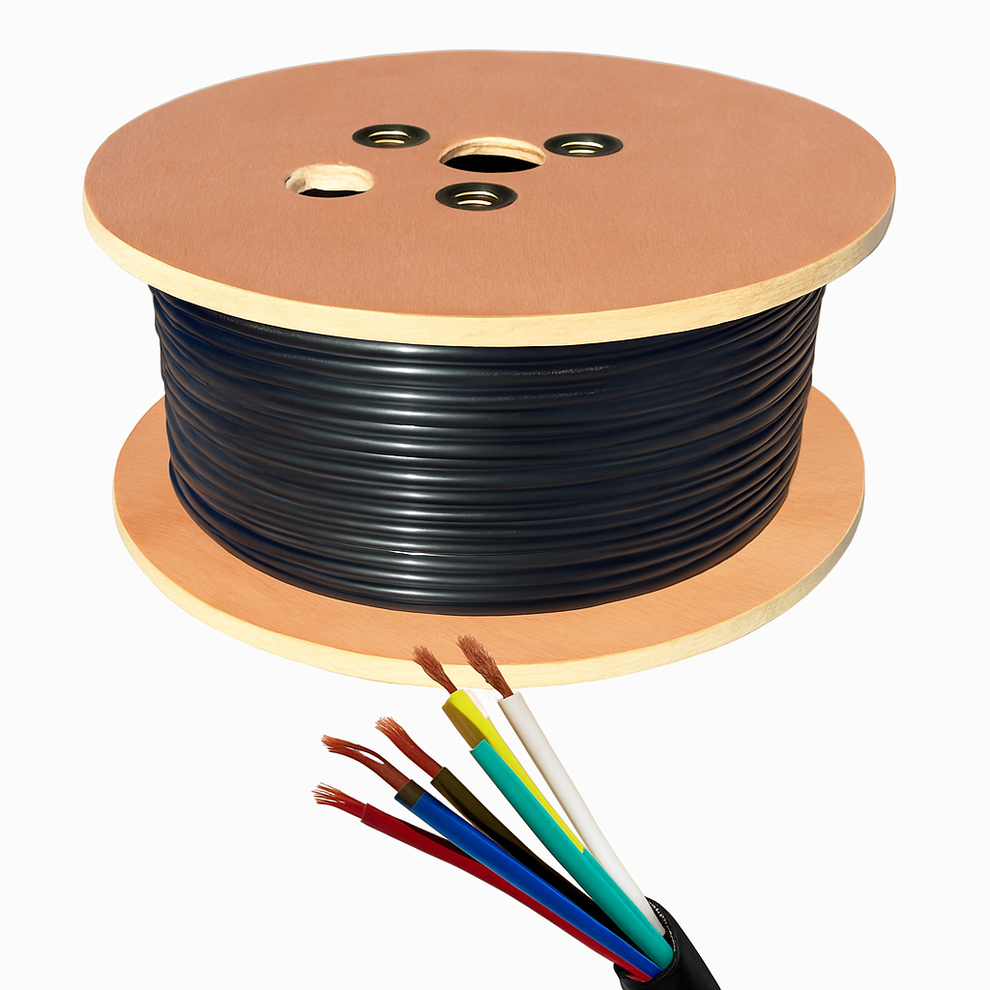 Cable subterraneo multiple. 7 hilos 18 AWG rollo de 152.40 mts = 500 f ...